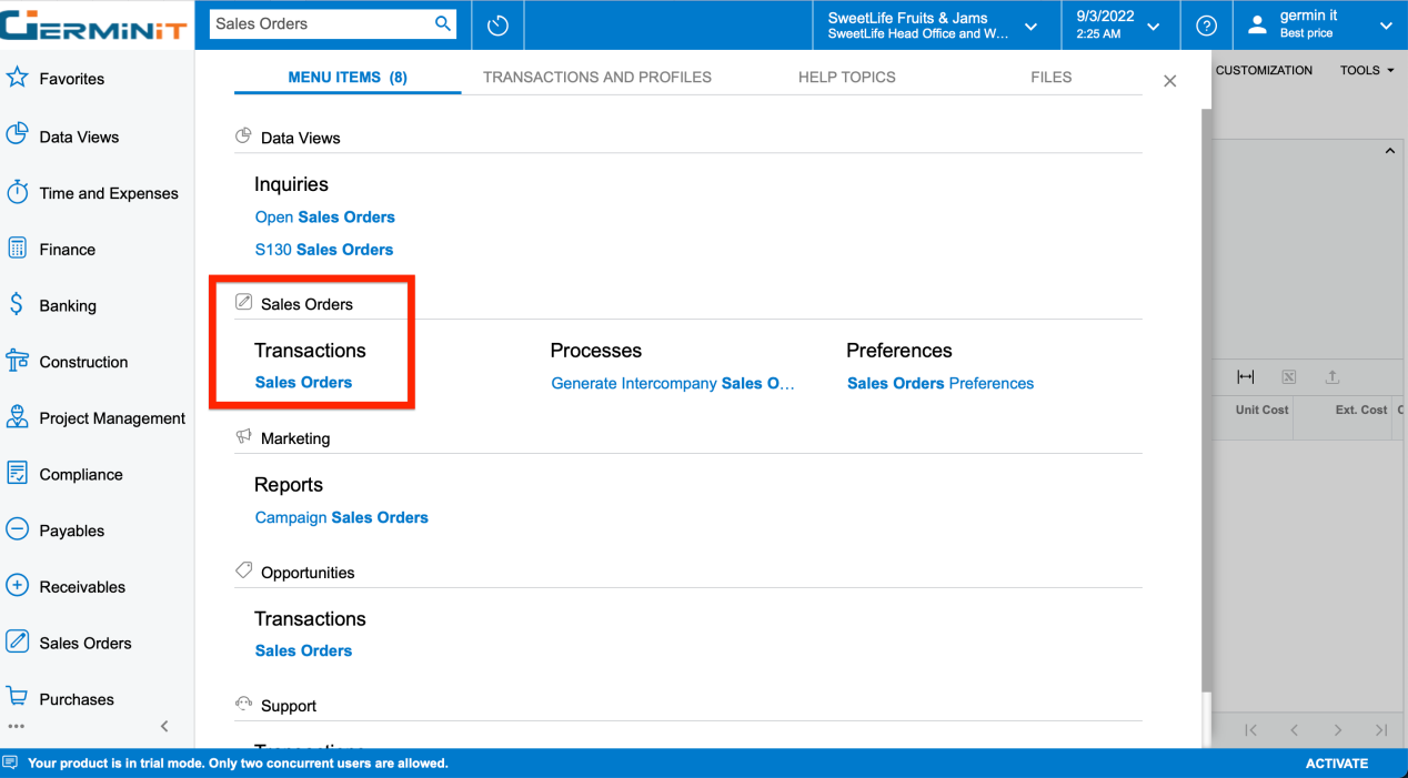 How To Create Direct Drop Ship Returns In Acumatica Germinit