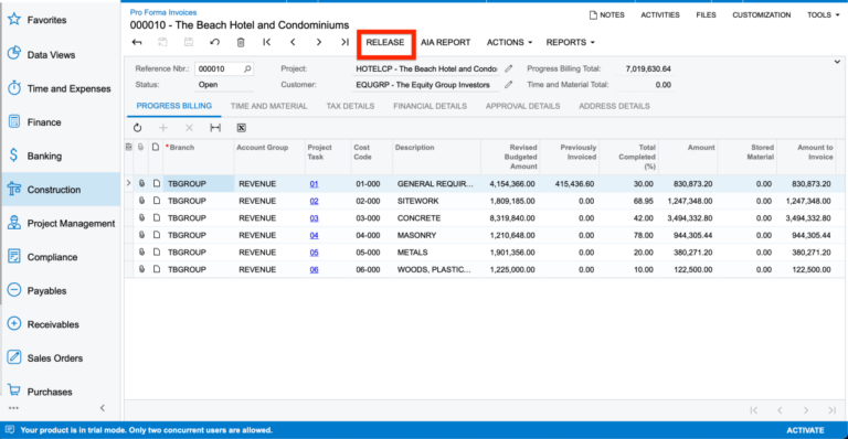 How to make corrections of amounts in Pro Forma Invoices in Acumatica ...