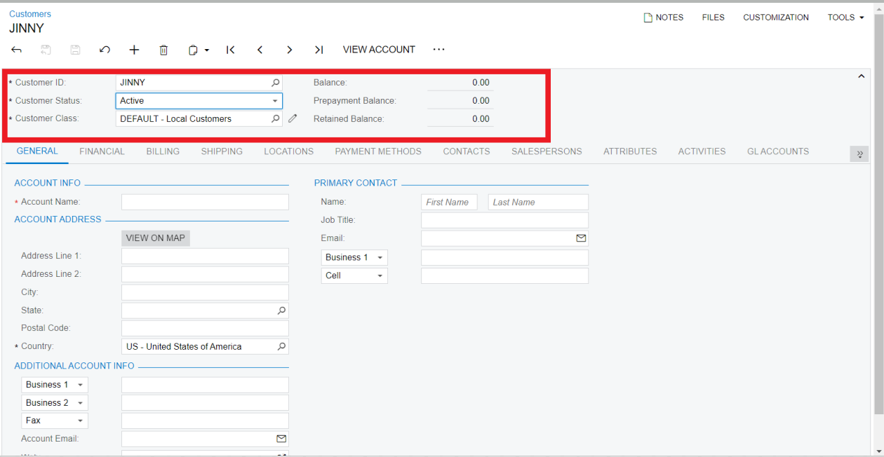 How to create a new Customer in Acumatica? - GerminIT Innovation