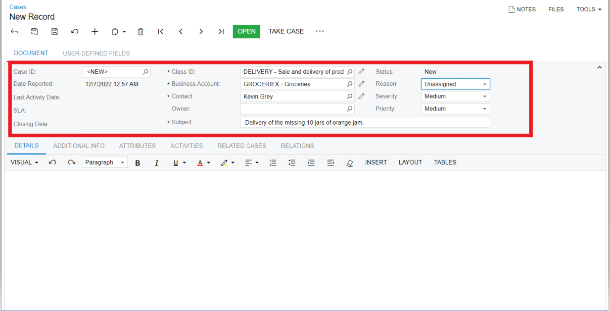 How to create a Case in Acumatica ? - GerminIT Innovation