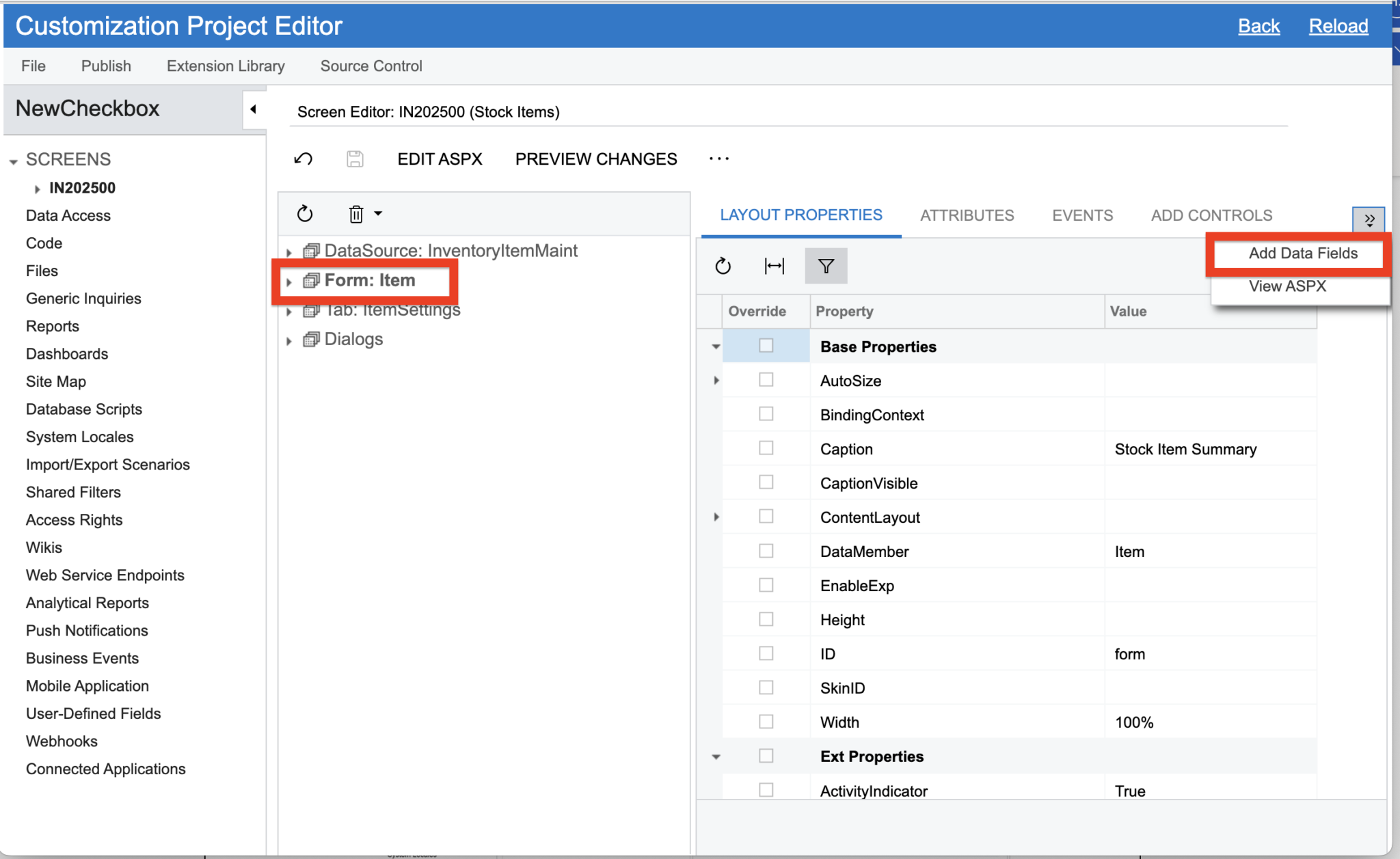 Acumatica Tips How To Add A New Checkbox In Acumatica Germinit Innovation