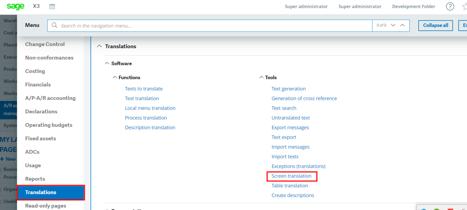 How to Translate a Screen text in multiple languages in Sage X3 V12? - GerminIT Innovation