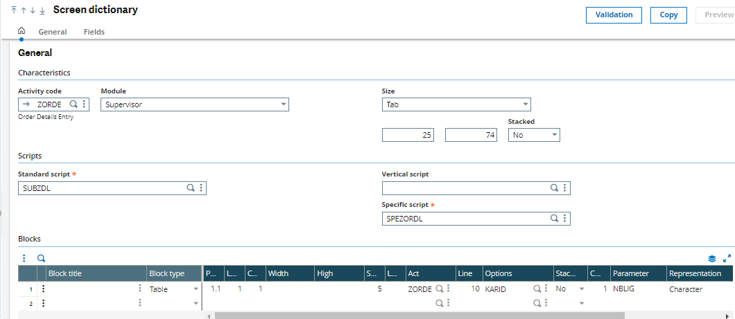 Learn how to design the screen by using the table/grid option in Sage X3 V12 - GerminIT Innovation