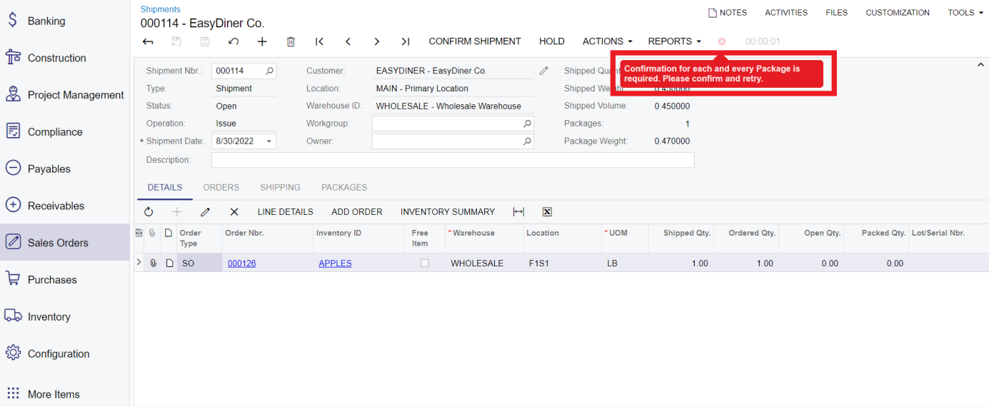 Learn how to resolve the error: "Confirmation for each and every ...