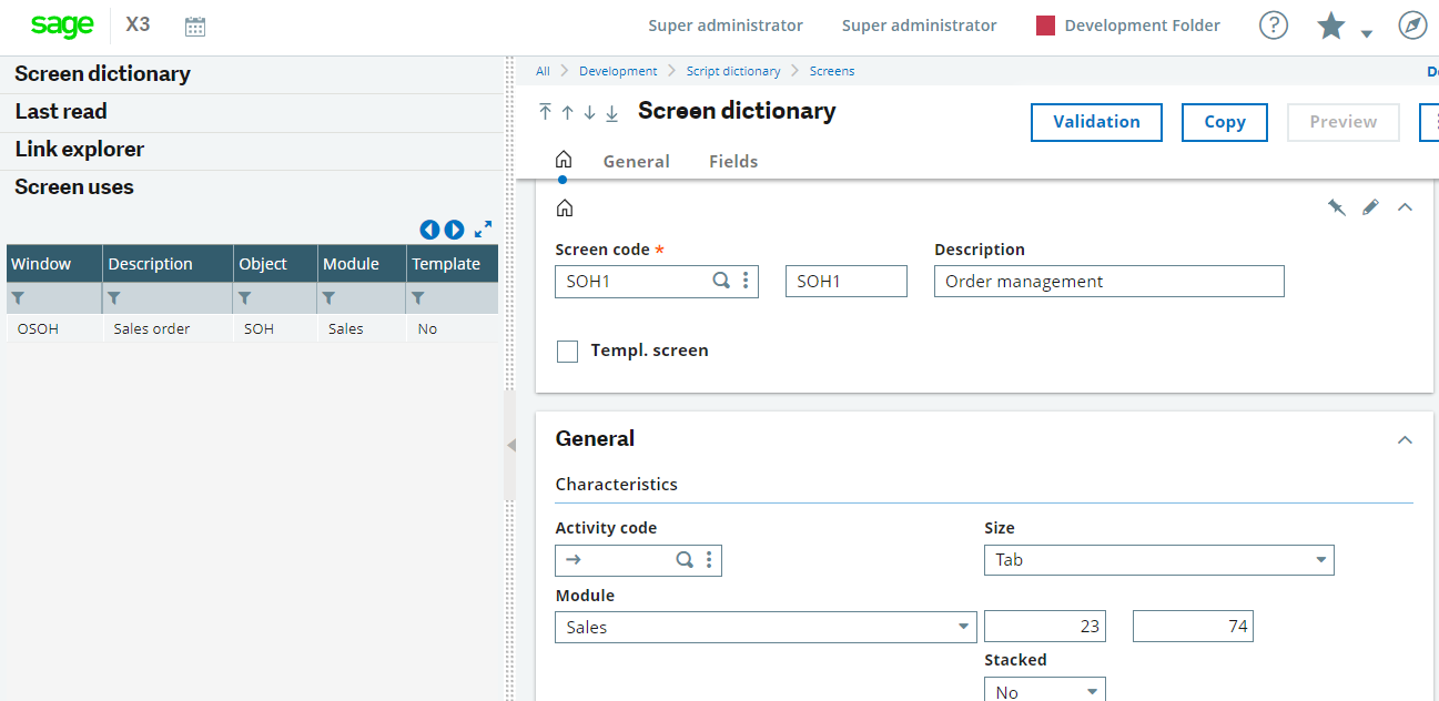 Find out how to get the window code using screen code in Sage X3 ...