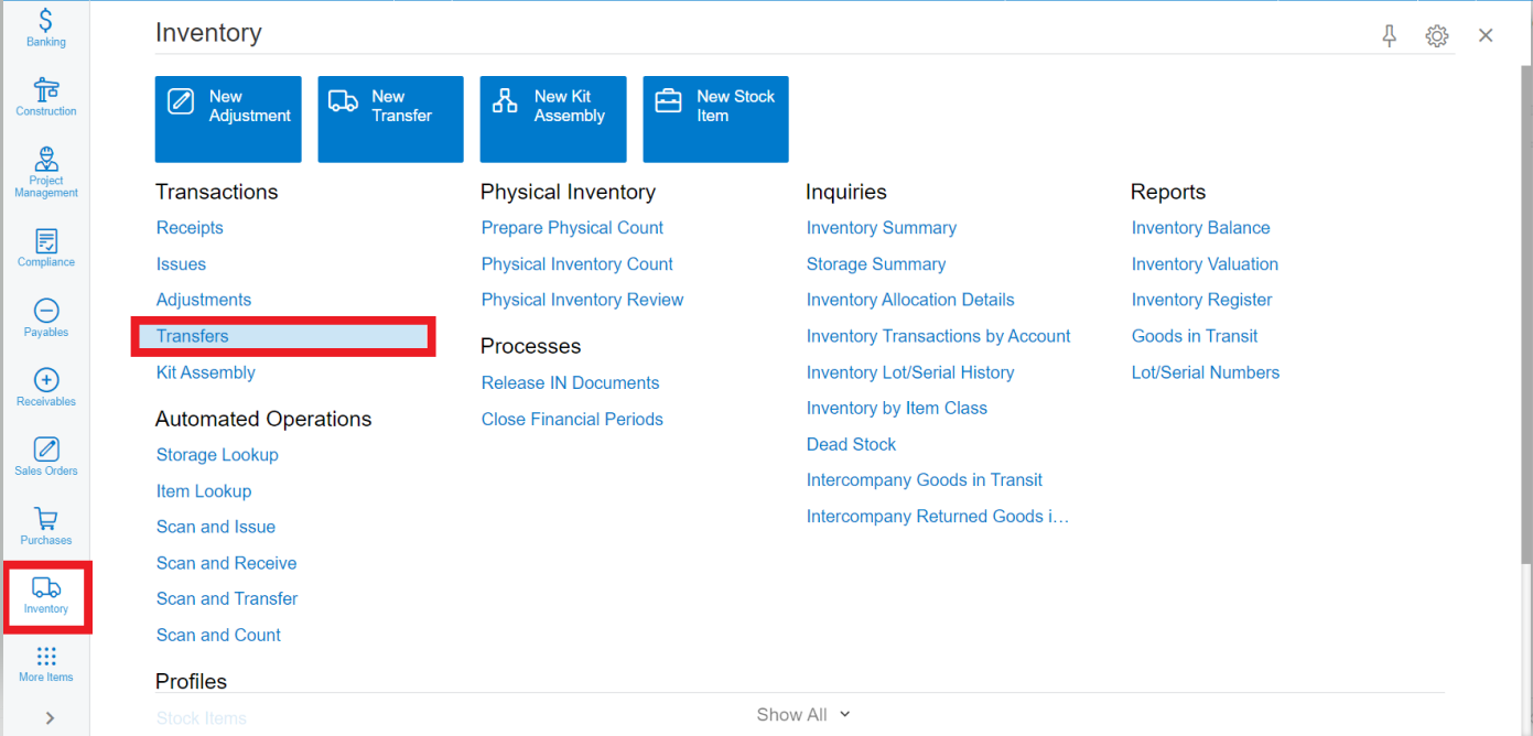 Acumatica Warehouse Item Transfer: Step-by-Step Guide - GerminIT Innovation